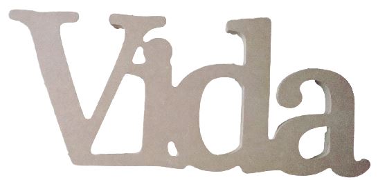 CLF Artesanato - Palavra Decorativa Vida - Medida: 33 cm x 13,5cm x 15mm